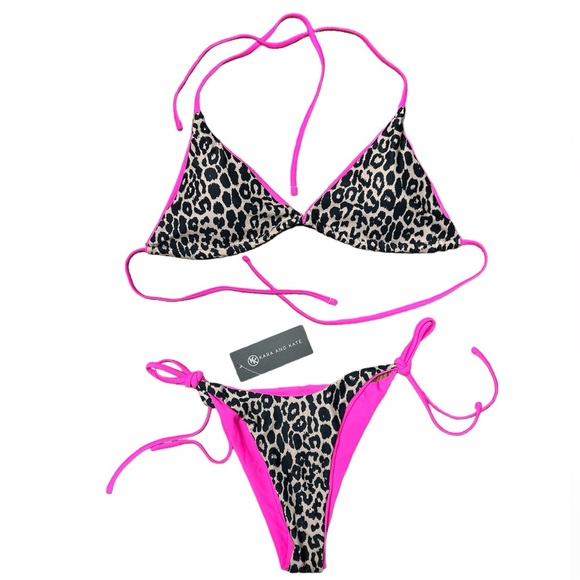 Kara and Kate | Swim | Twopiece String Bikini Set Leopardanimal Print ...